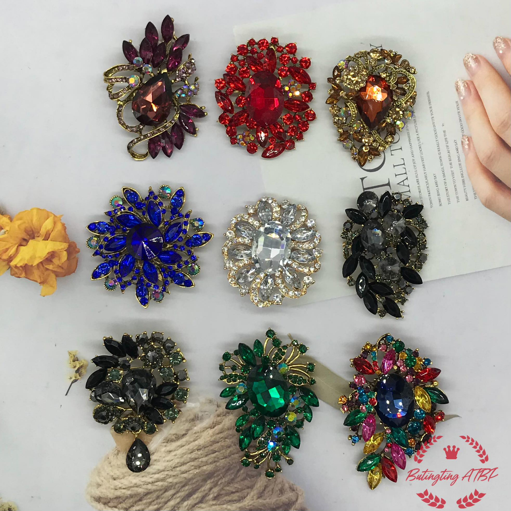 Crystal glass alloy various styles large brooches (1) | Shopee Philippines