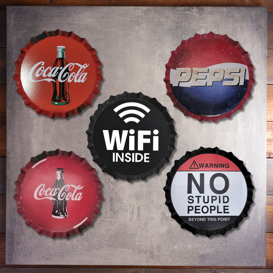 Decors and Beyond Creative Vintage Beer Bottle Cap Rustic Design Wall ...