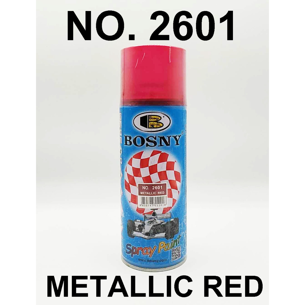 BOSNY SPRAY PAINT NO. 2601 METALLIC RED ( 300 GRAMS/ 400CC ) | Shopee ...