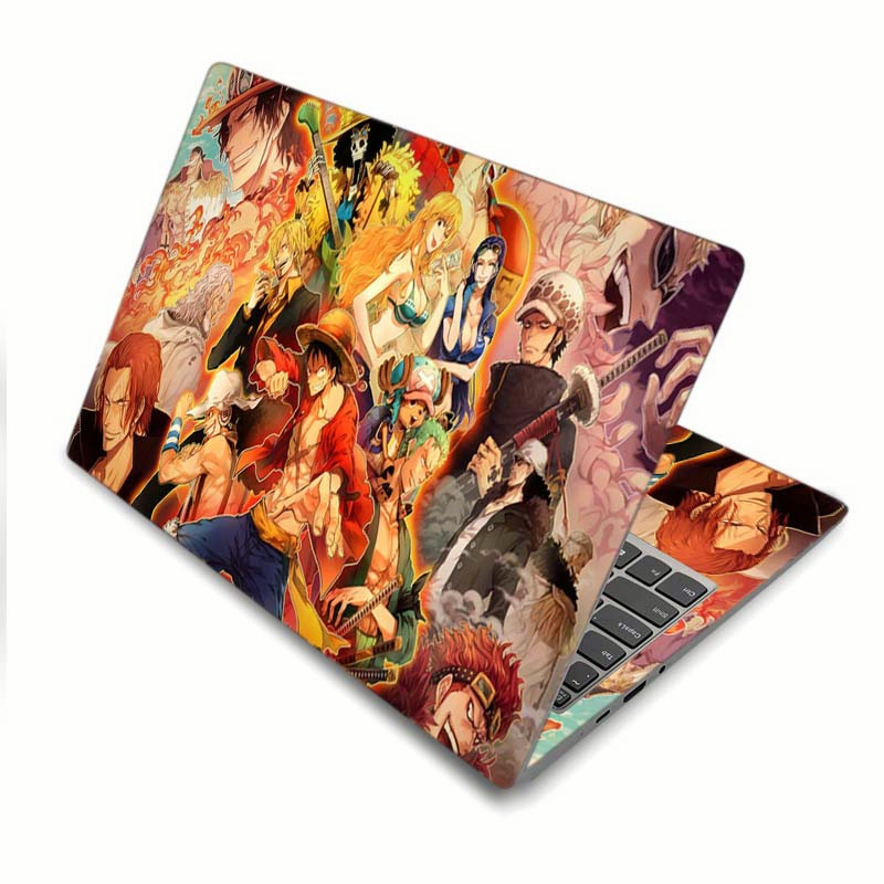One Piece Anime Laptop Sticker Cover Skin Luffy Zoro 2 Sheets Decals ...