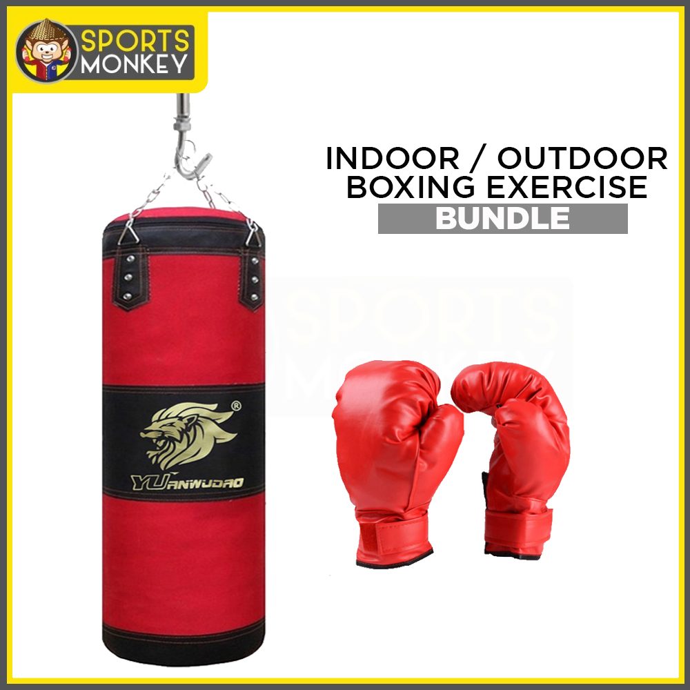Boxing Punching Bag Fitness Sand bags Heavy duty Training 80cm Boxing ...