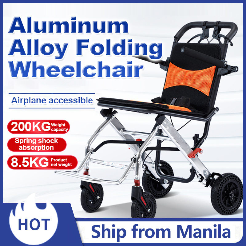 Convenient folding wheelchair for the elderly lightweight travel ...