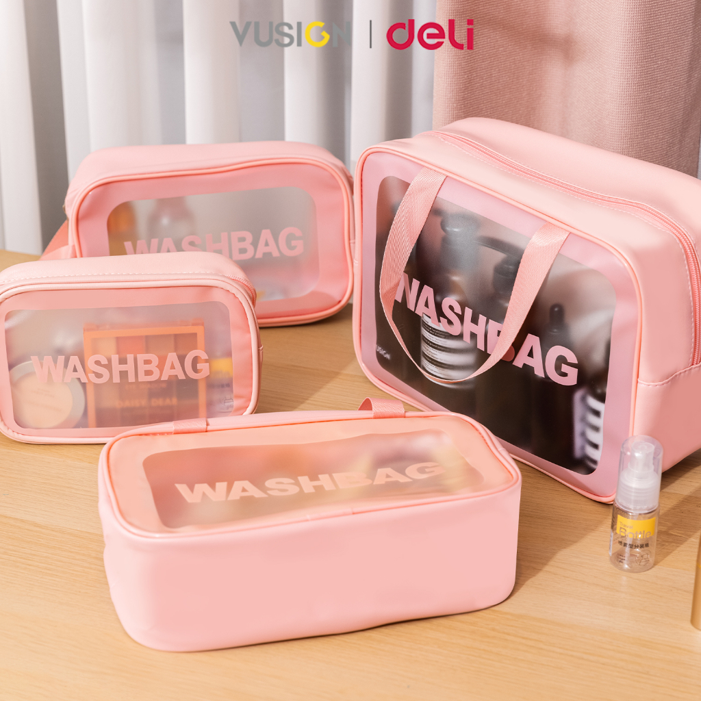 Vusign Transparent Cosmetic Bag Portable Travel Waterproof Washbag ...
