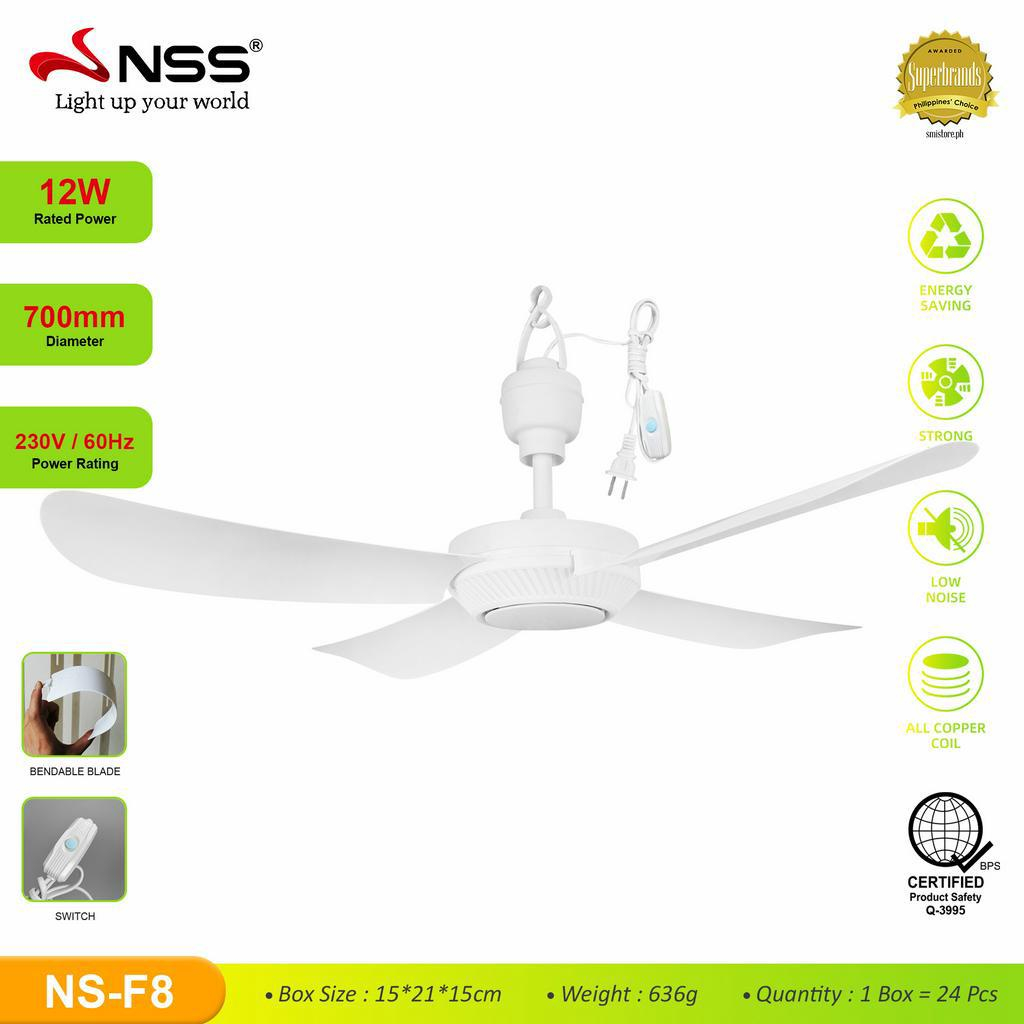 NSS Portable Big Size Ceiling Fan 4 blades 700mm Large hanging FAN 12w ...