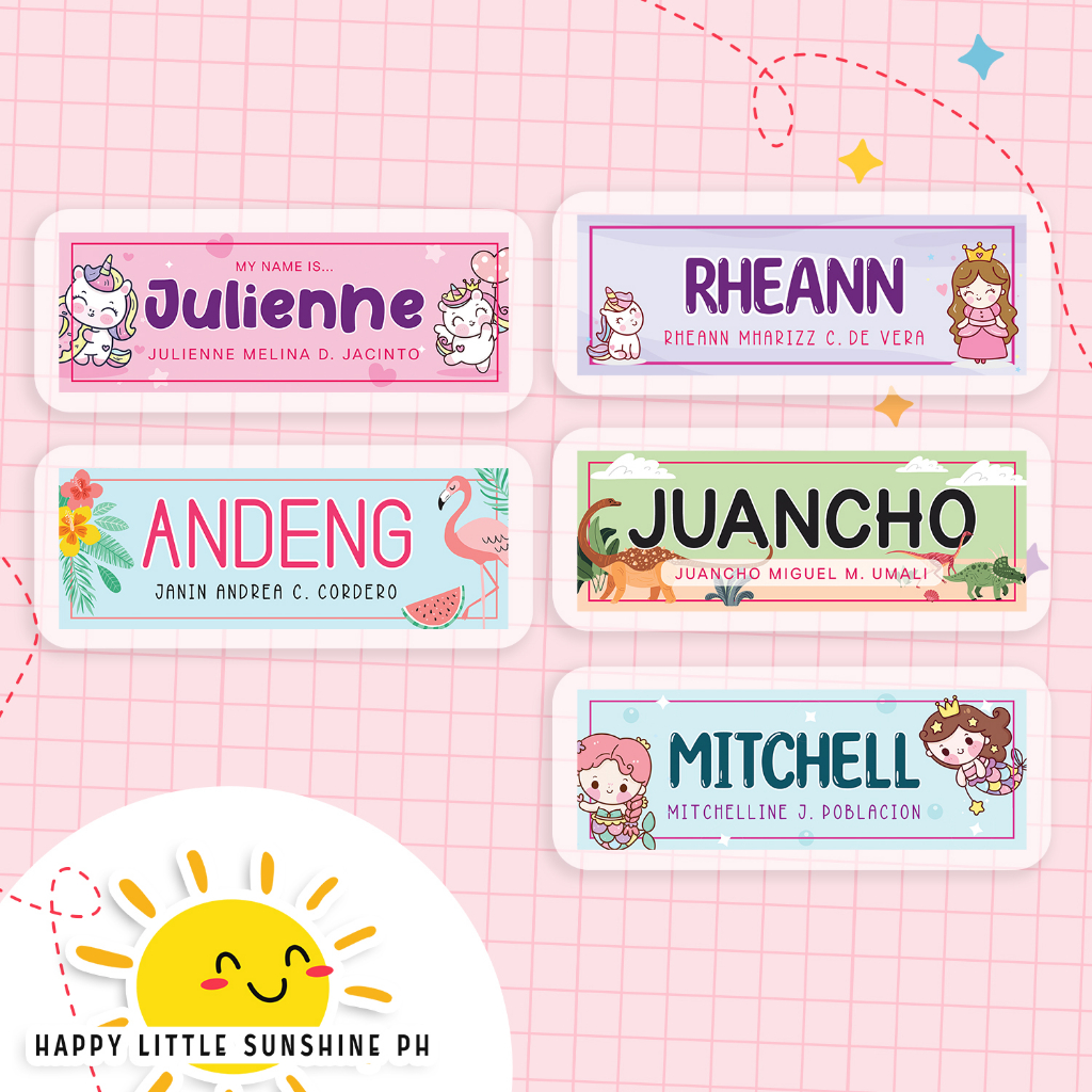 HLSPH | Laminated Customized ID Name Tag, Name Plate for Kids, Toddler ...