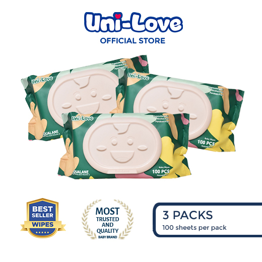 Uni-Love Squalane Wipes 100's Pack of 3 | Shopee Philippines