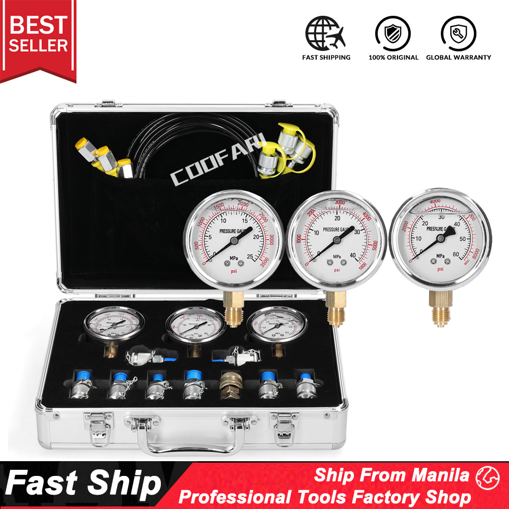 COOFARI Excavator Hydraulic Pressure Test Kit with Testing Point ...