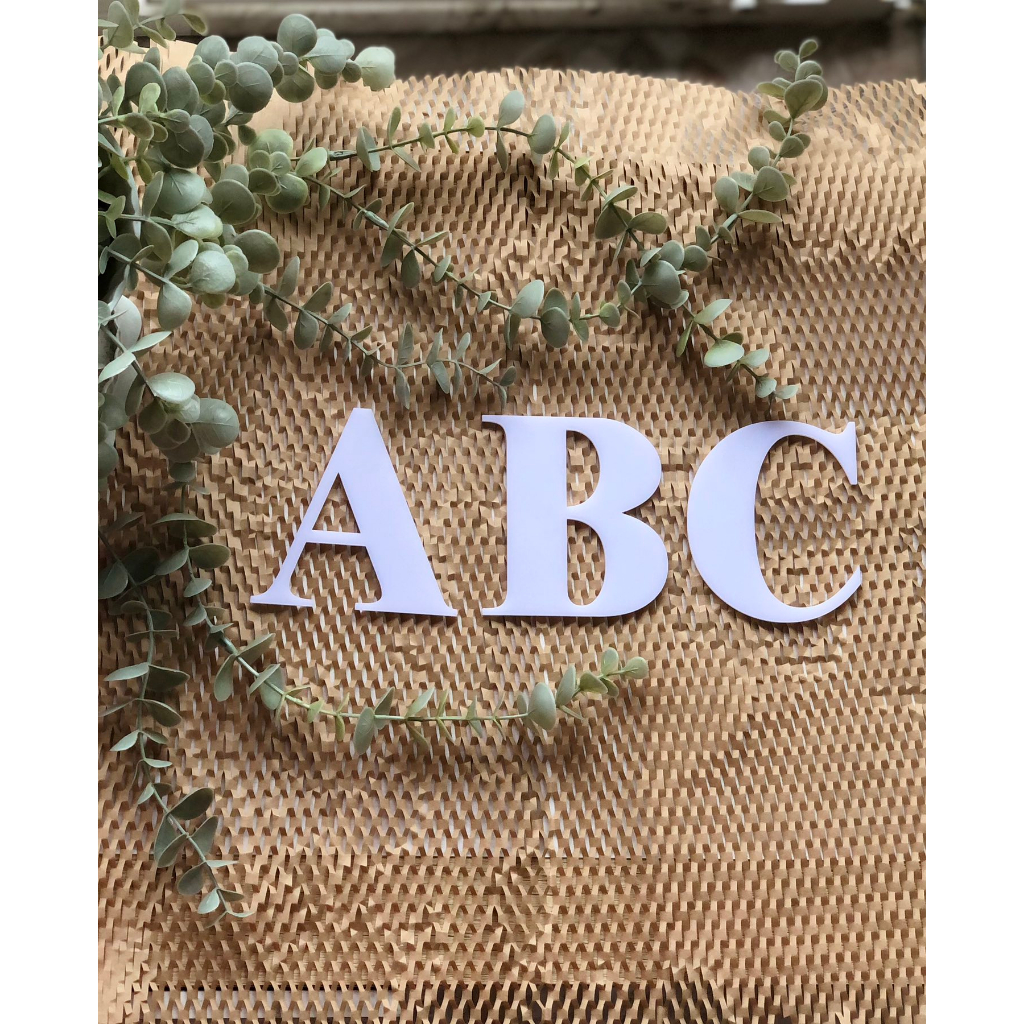 White Acrylic 26 English Letters and Numbers Decor DIY, A-Z & O-9 ...