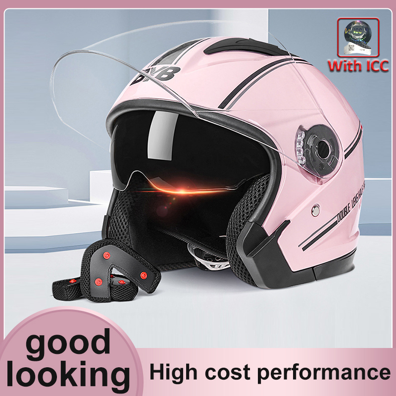 Anak ICC Sticker Original Helmet Half Face Dual Visor Motorcycle Unisex ...