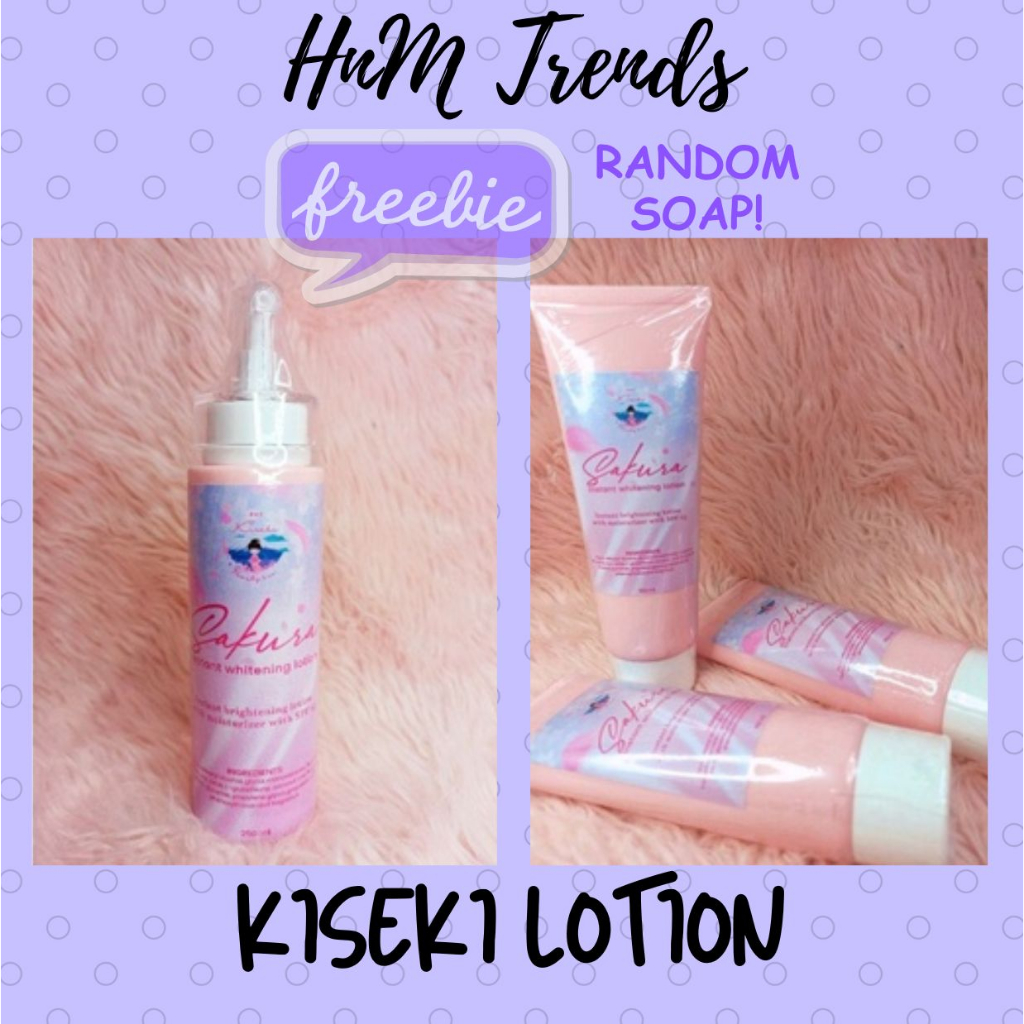 Sakura Instant Whitening Lotion by Kiseki Beauty Free RANDOM SOAP ...