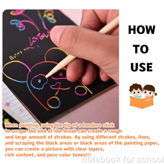 Kids DIY Graffiti Drawing Book Scratch Magic Black Cardboard Notebooks ...