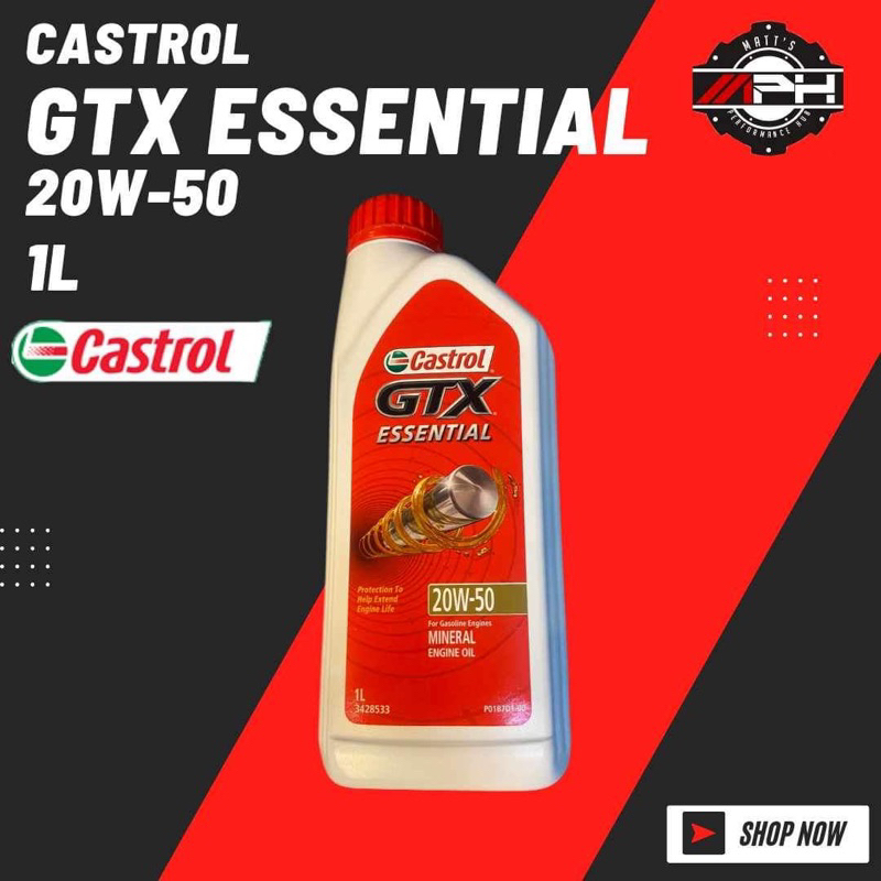 Castrol GTX Essential 1L 20w-50 Mineral Engine Oil for Gasoline Engines | Shopee Philippines