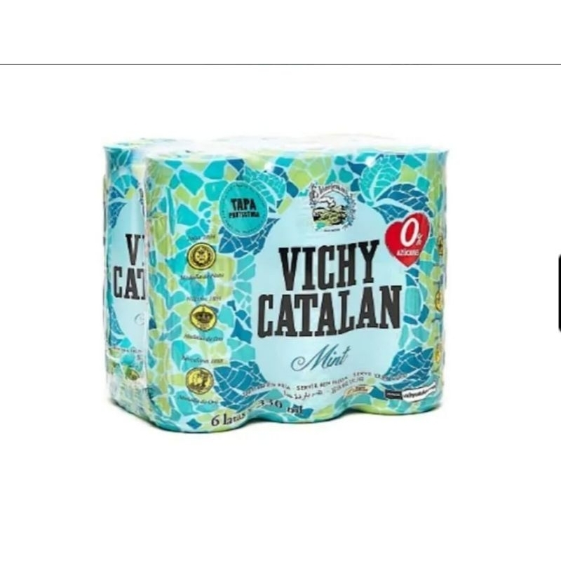 Vichy Catalan Mint Sparkling Mineral Water 330ml x 6 Cans | Shopee ...