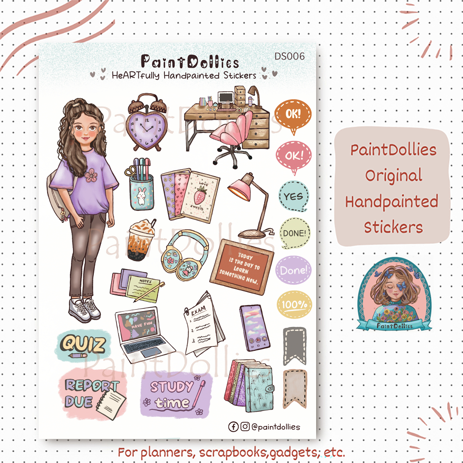cute student stickers, uni life stickers, academy stickers, DS006 ...