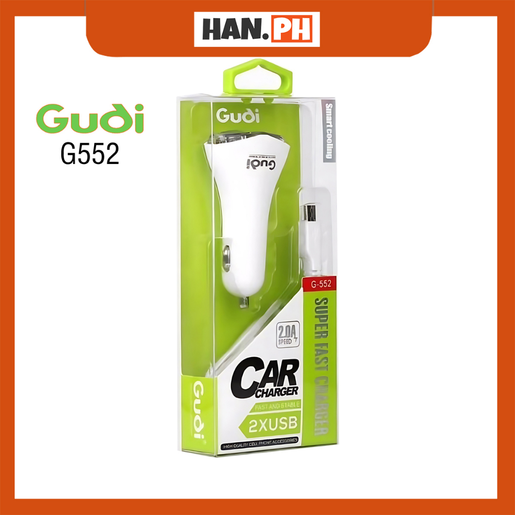 Gudi G552 Car Fast Charger 2A Double USB Ports Quick Charging For ...