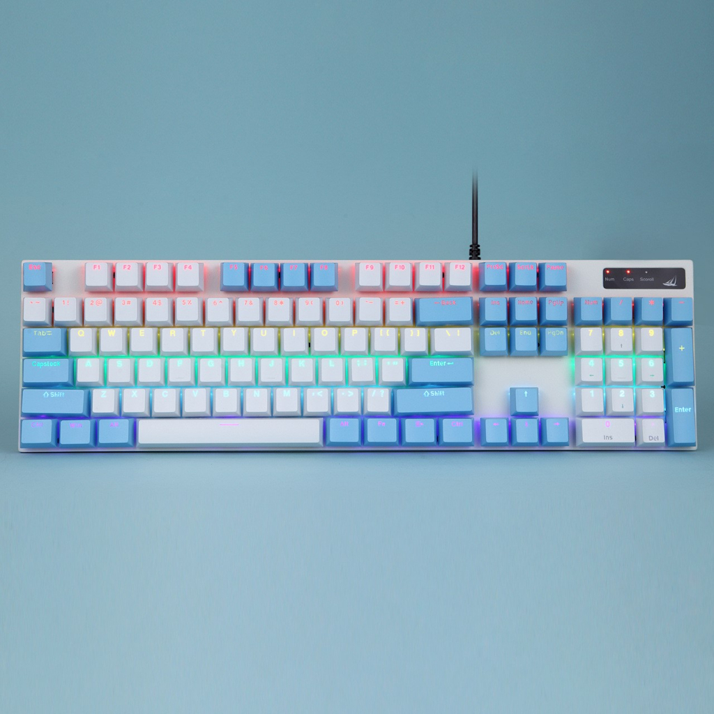 Real Mechanical Keyboard RGB Backlit Wired Keyboard 104 Keys Gaming ...