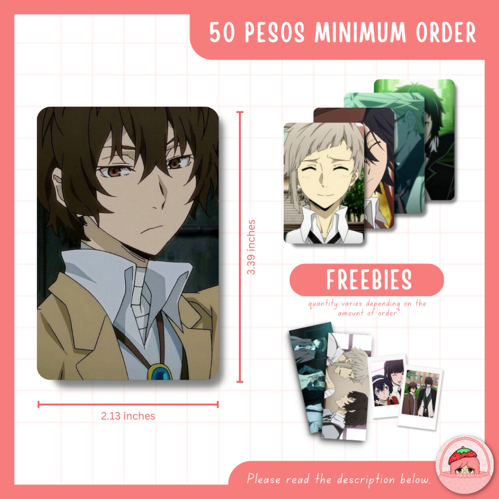 [3 PCS SET] BUNGOU STRAY DOGS BSD 1/2 ANIME PC PHOTOCARD UNOFFICIAL ...