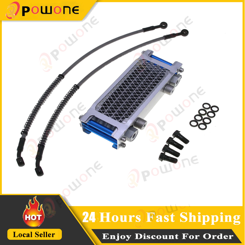Powone Universal Motorcycle Oil Cooling Cooler Radiator Oil Cooler For ...