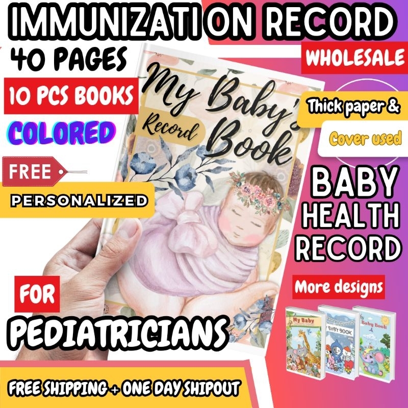 1 Bundle(10pcs) COLORED (40 pages) Baby health Book (Wholesale ...