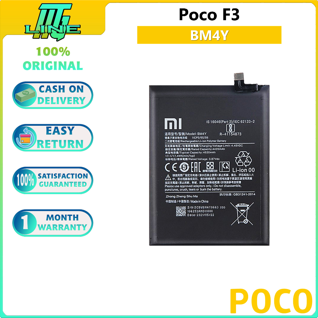 Original Poco F3 Battery BM4Y 4520mAh Capacity | Shopee Philippines