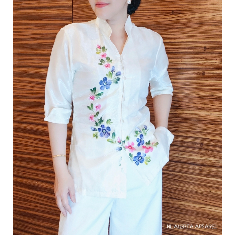 MODERN FILIPINIANA HAND PAINTED TOP BARONG FOR WOMEN | Shopee Philippines