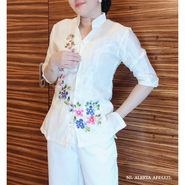 MODERN FILIPINIANA HAND PAINTED TOP BARONG FOR WOMEN | Shopee Philippines