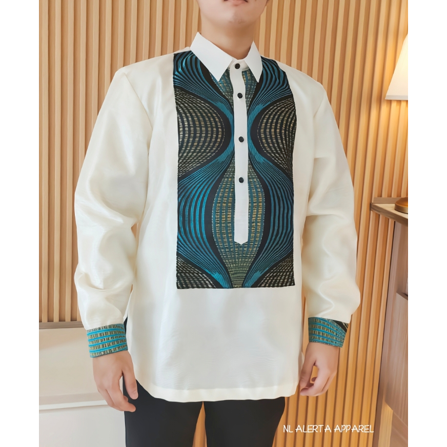 MODERN BARONG ETHNIC TAGALOG FOR MEN SEMI SILK FABRIC DESIGN | Shopee ...