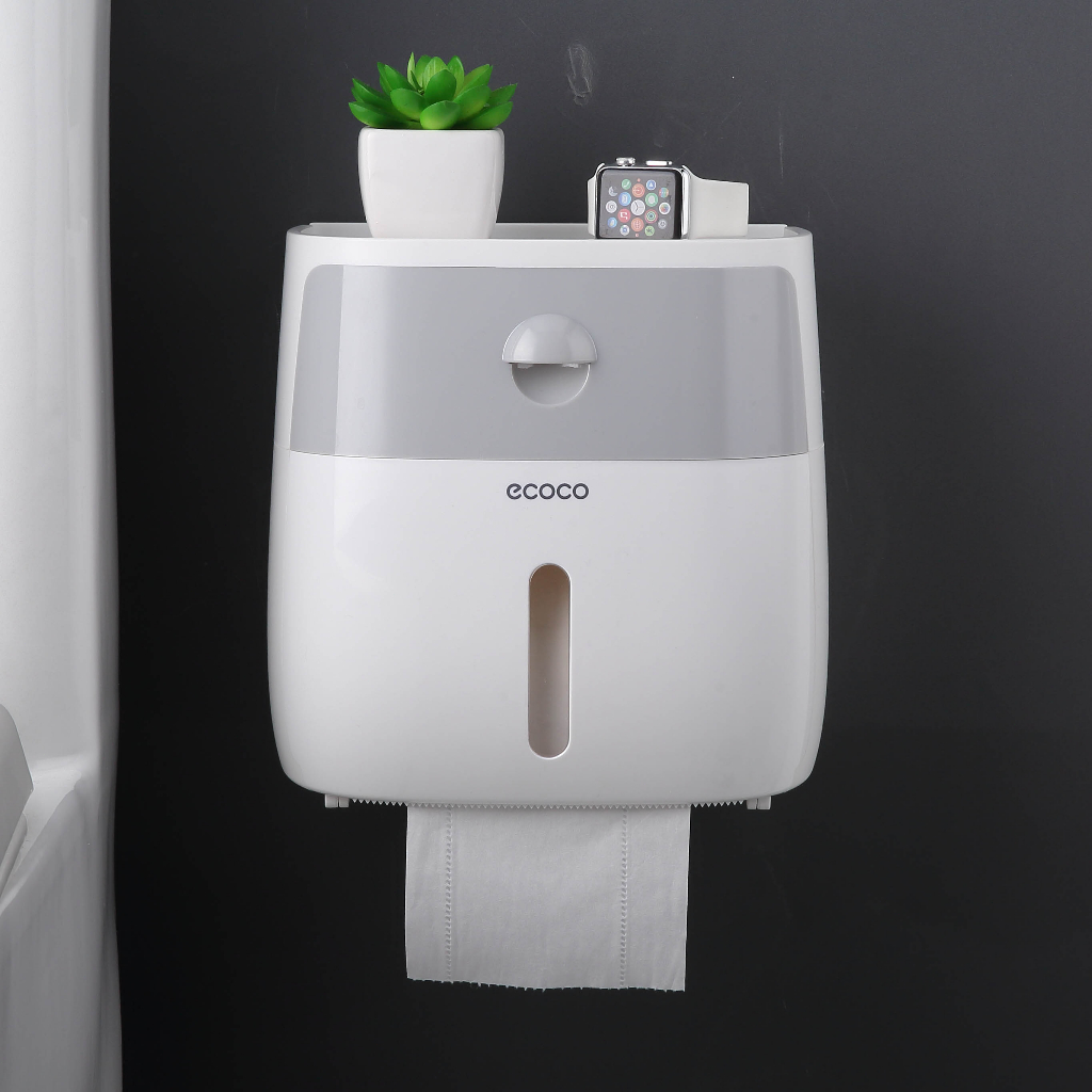 Ecoco Bathroom Tissue Box Wall Mounted Paper Towel Holder with Drawer ...