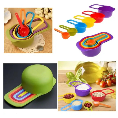 6pcs/Set Rainbow Colored Measuring Cups and Spoon Stackable Combination ...