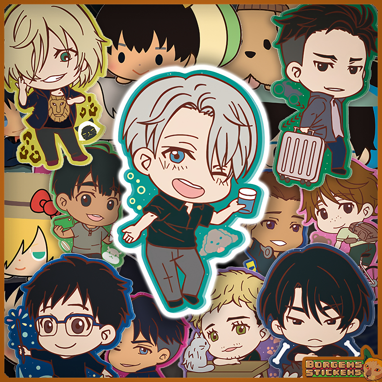 Yuri on Ice Chibi stickers - Vinyl Waterproof Sticker / Regular Sticker ...