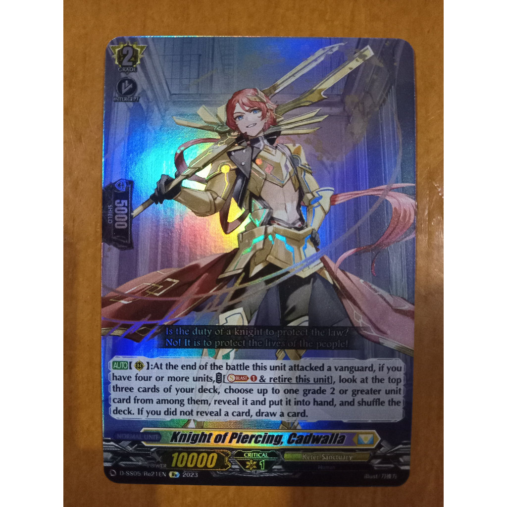 CFV Knight of Piercing, Cadwalla Re D-SS05 Cardfight Vanguard English Keter Sanctuary | Shopee ...
