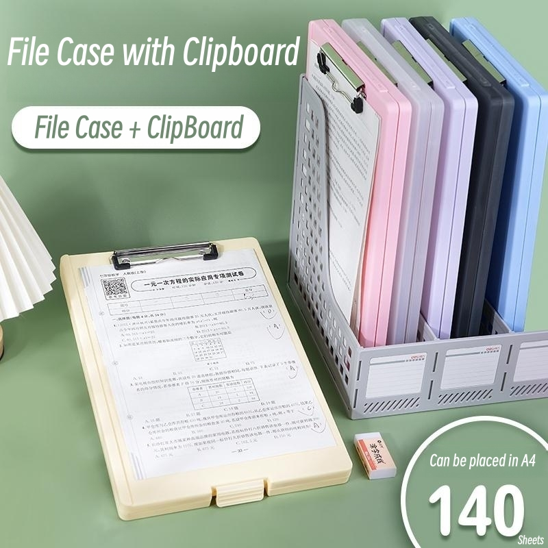 A4 Flie Case With Clipboard Plastic Storage Clipboard Folder Box 2 IN 1 ...