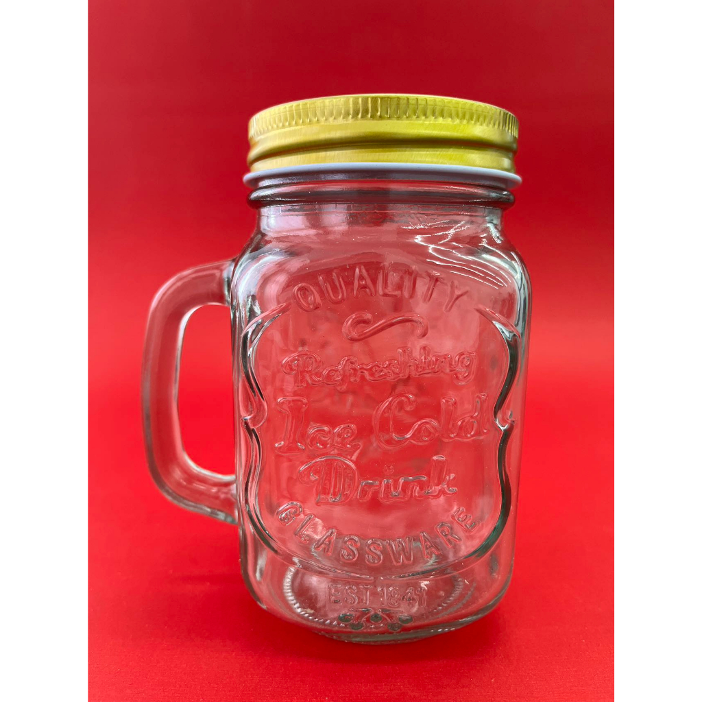 6Pcs 1841 Mason jar Glass Size 10.5CM X7.6CM X13.3CM | Shopee Philippines