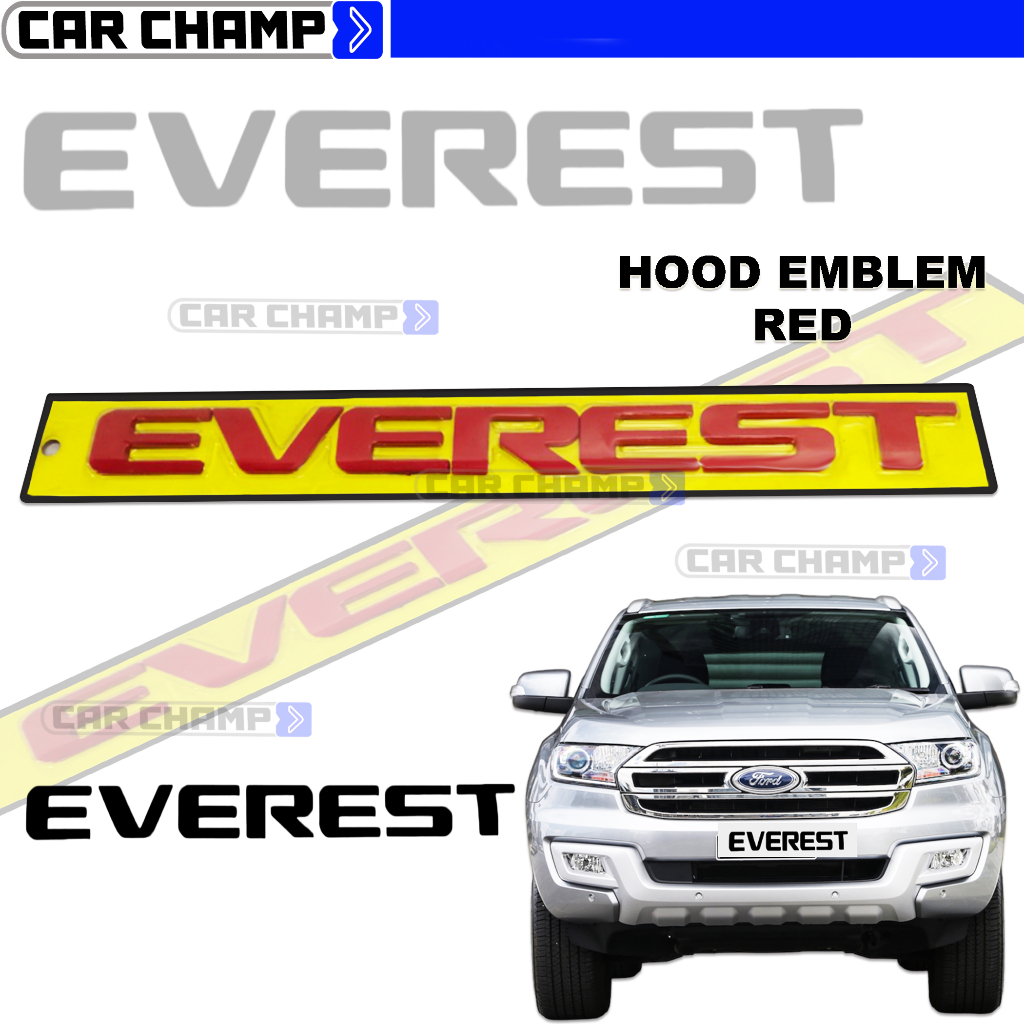 Ford Everest 2016 to 2022 OEM Hood Emblem Red with Sticker Guide 2017 ...