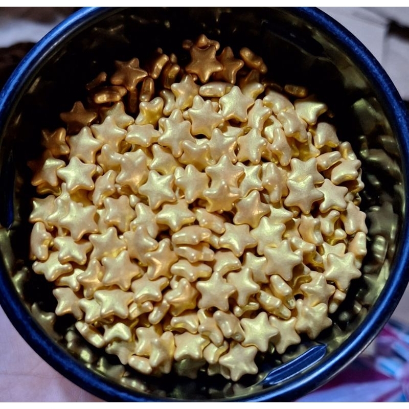 10mm GOLD STAR CANDY SPRINKLE TOPPER | Shopee Philippines