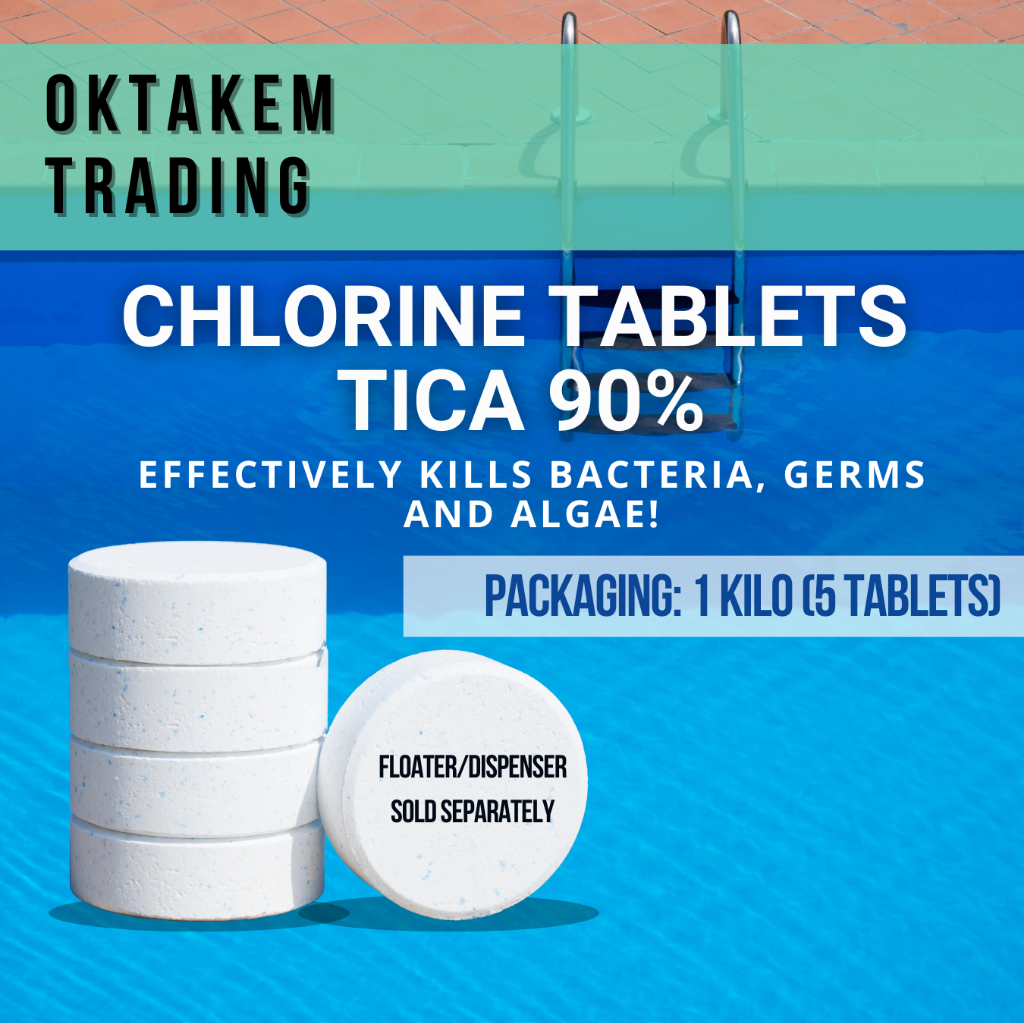 1 PACK - Chlorine 90% Tablets for Pools - Slow Dissolving TICA / TCCA ...