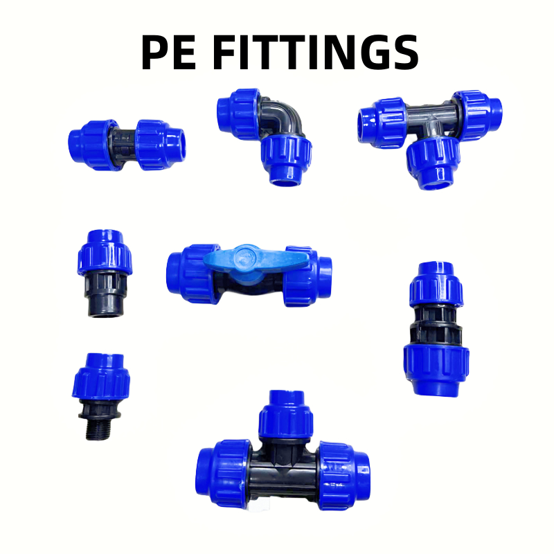 PE Compression Fittings 1/2" 3/4" 1" hdpe pvc pipe elbow tee coupling valve female male | Shopee ...