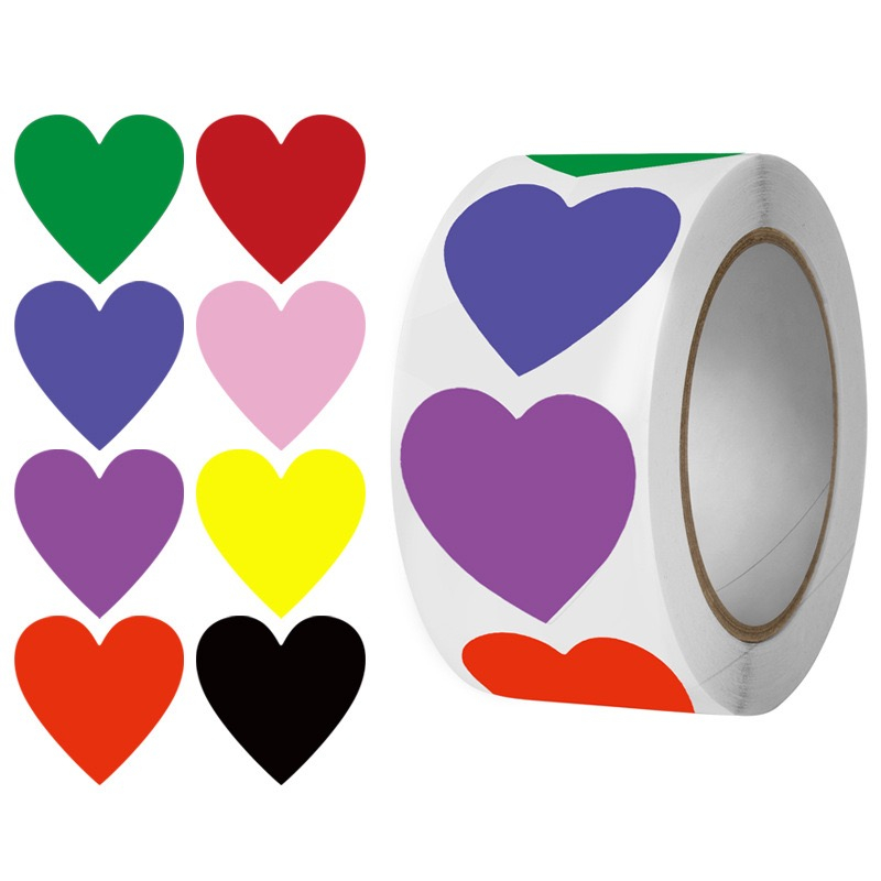 500Pcs/Roll Love Heart Shaped Seal Labels Package Label Sticker various ...