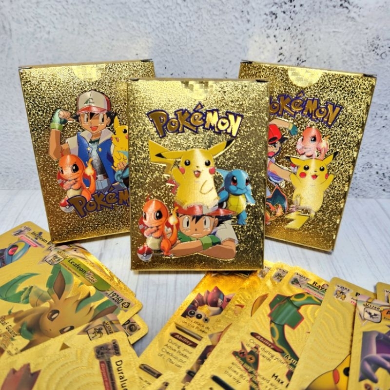 Pokemon Gold Cards 55pcs | Shopee Philippines