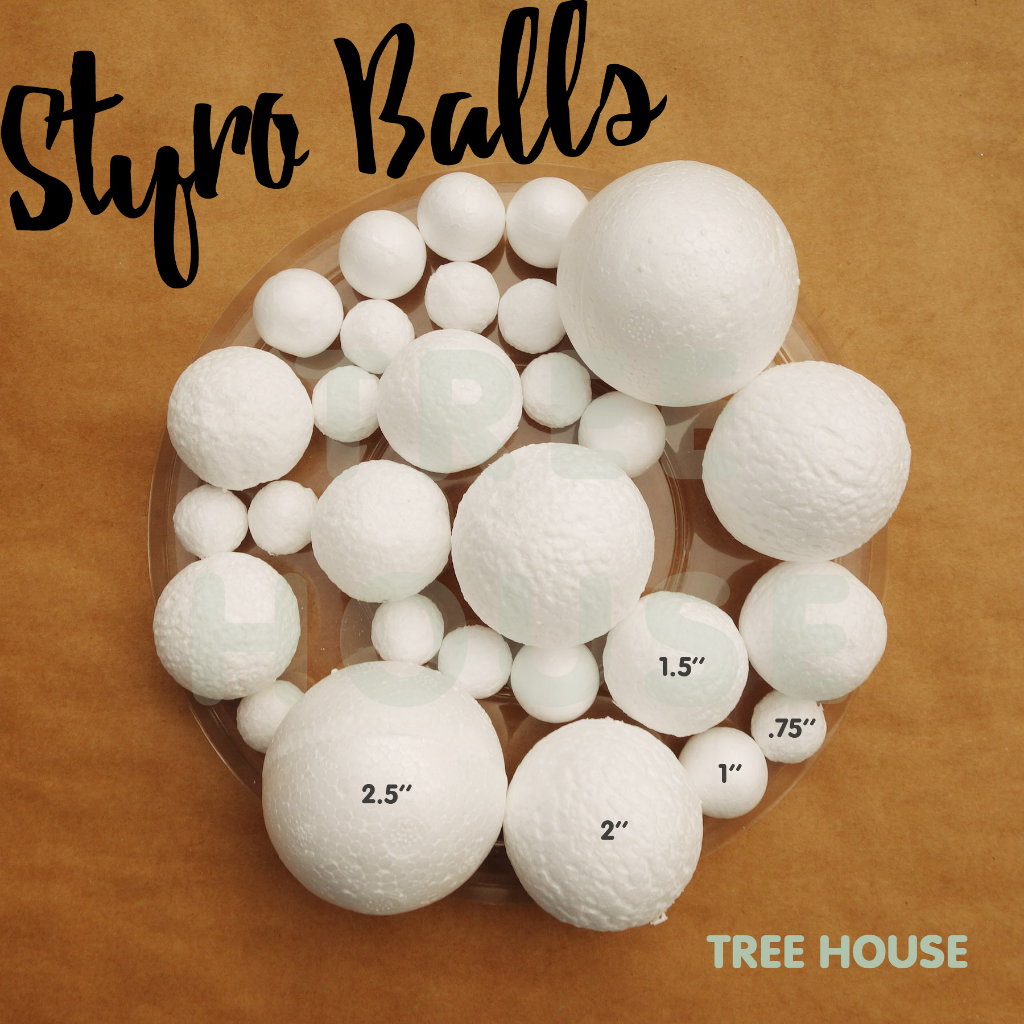 Round styrofoam ball white craft DIY art supplies | Shopee Philippines