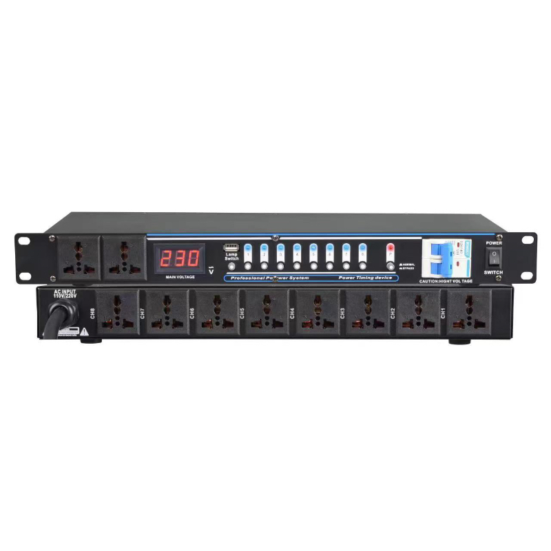 POWER DL-208B power sequencer professional 10-way switch sequence controller stage conference ...