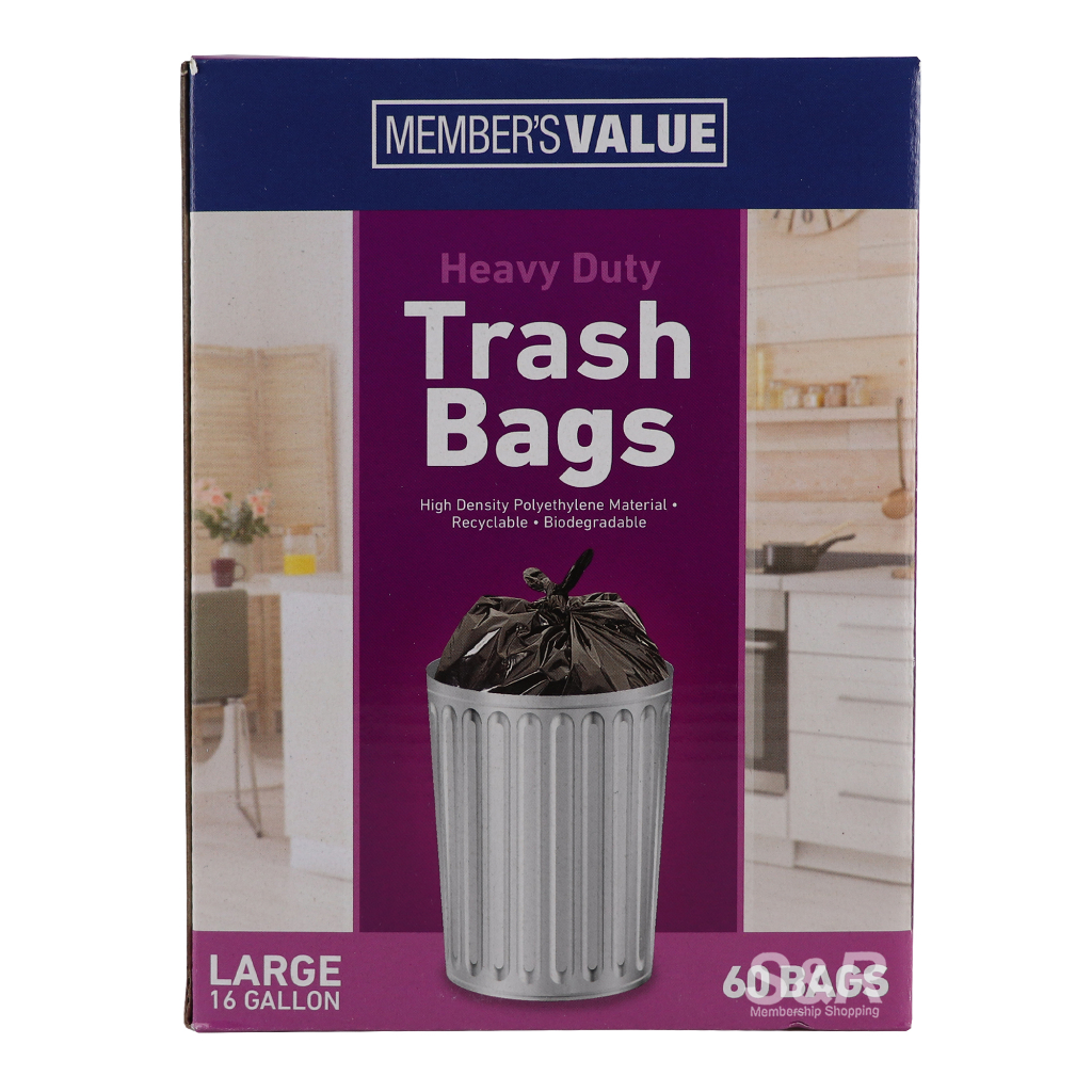 Member's Value Trash Bag Black Large 60pcs | Shopee Philippines