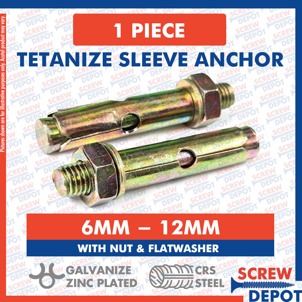 1PC 6mm 12mm Sleeve Anchor / Dyna Bolt / Expansion Bolt / Anchor Bolt ...