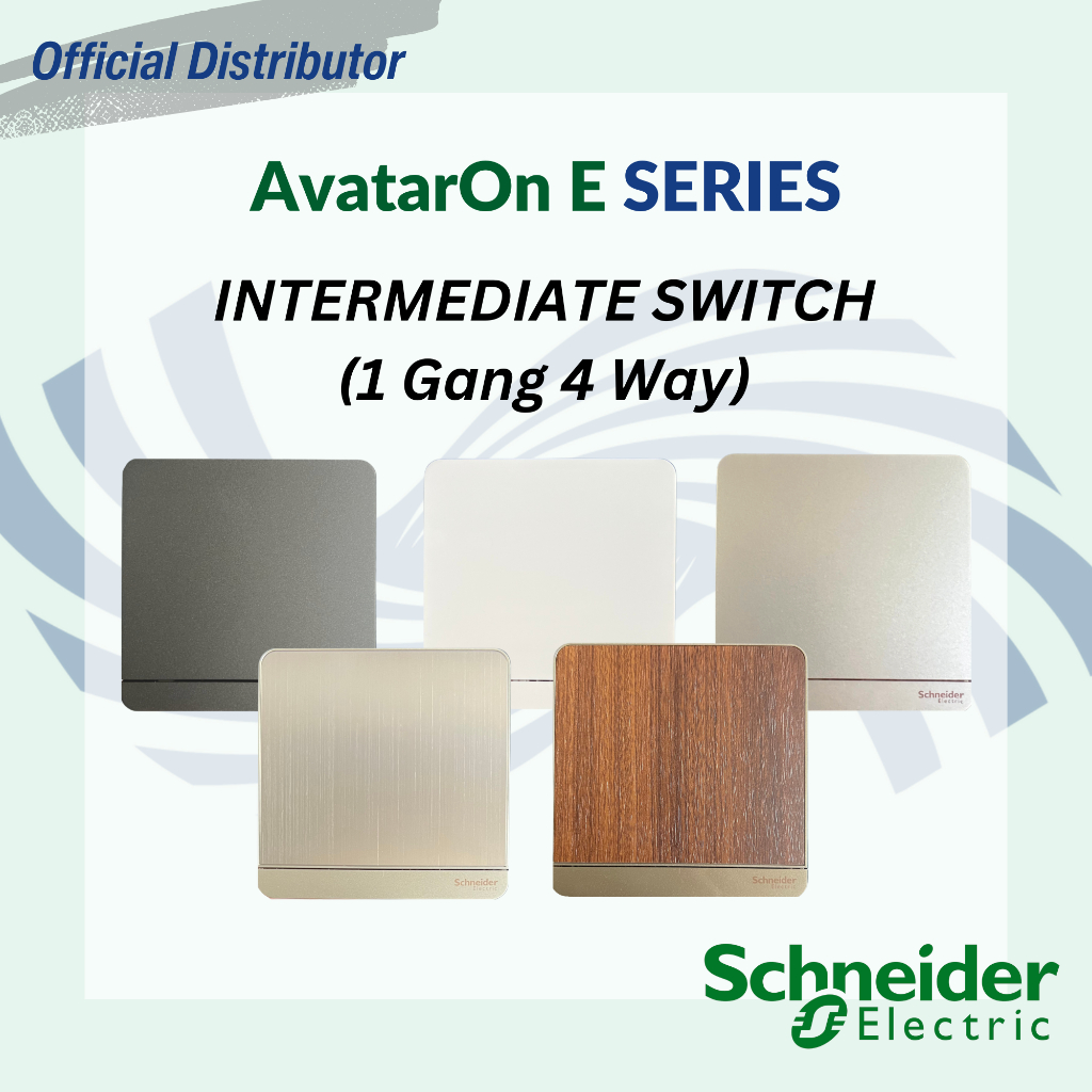 Schneider AvatarOn E 3"x3" 16AX 250V 1 Gang 4 Way Intermediate Light ...