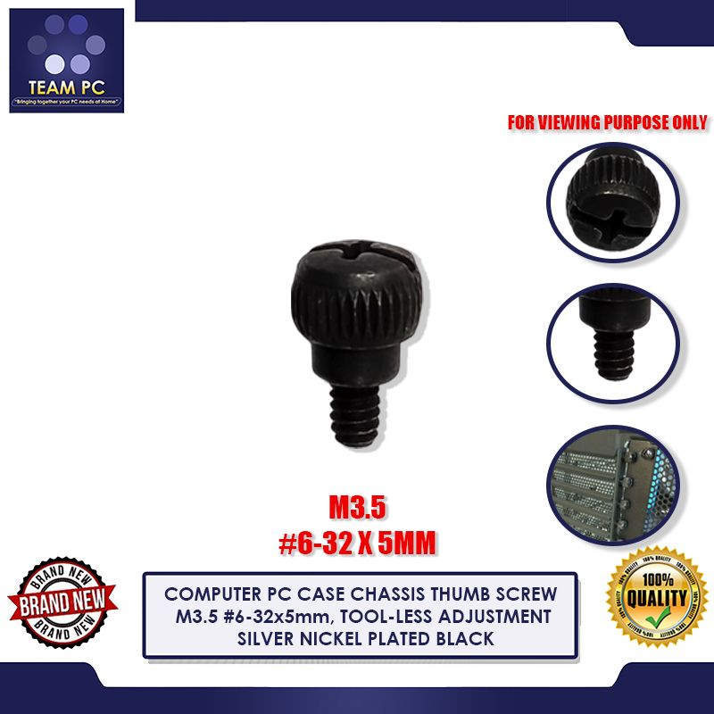 COMPUTER PC CASE CHASSIS THUMB SCREW M3.5 #6-32x5mm, TOOL-LESS ...