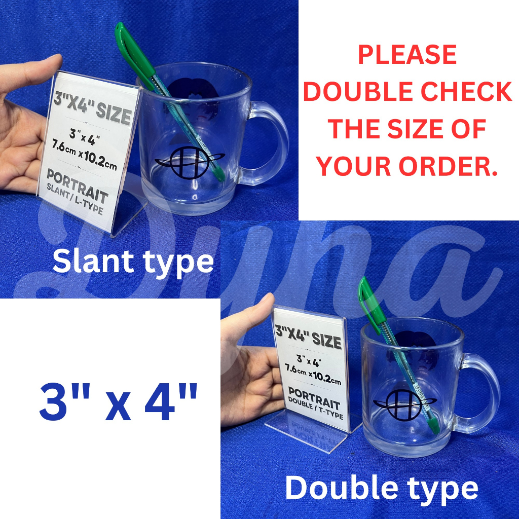 Clear Acrylic Stand [SET B - A6/4R, 3R, 3x4inches, 4x5inches] PORTRAIT ...