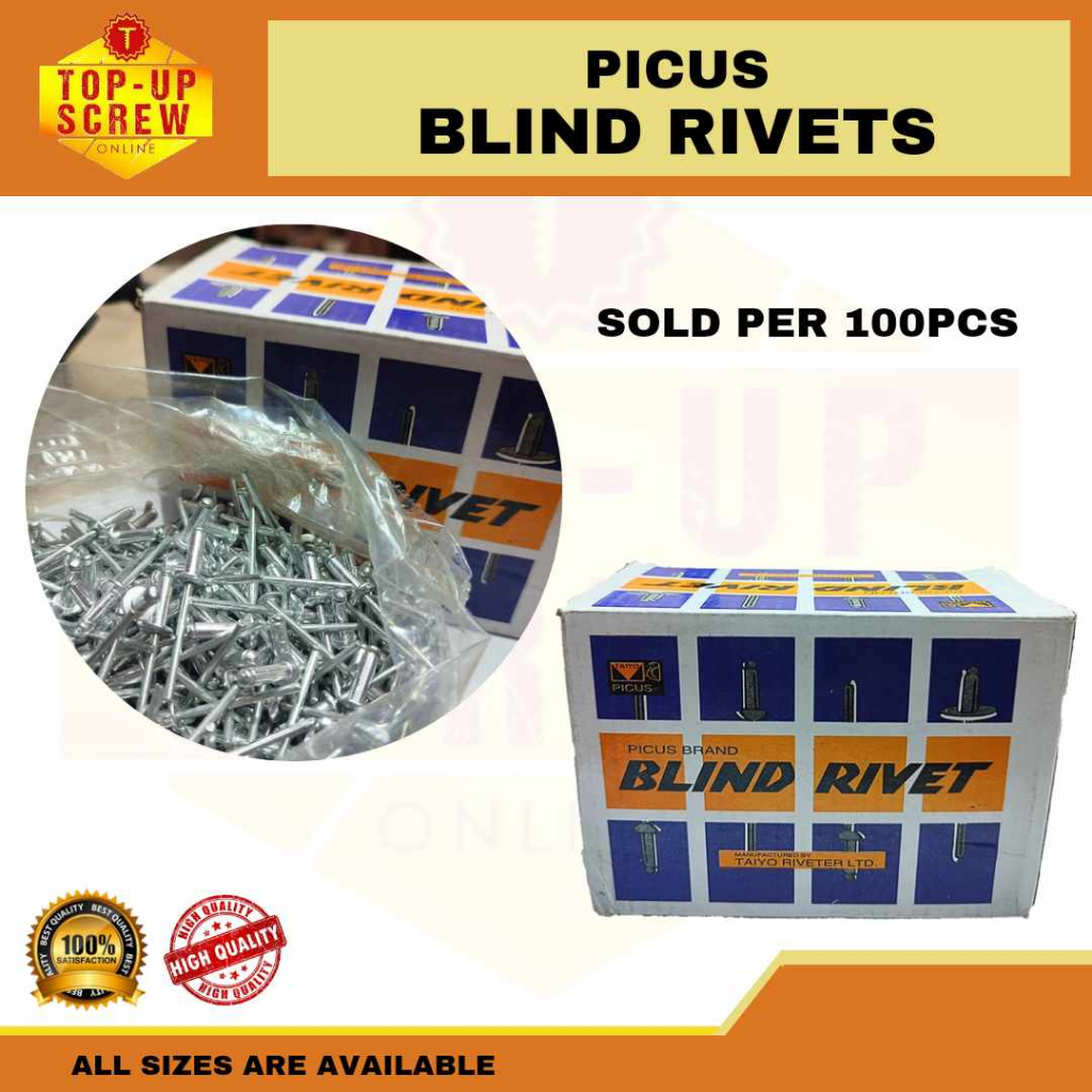 BLIND RIVETS | PICUS | Sold per Hundred | Shopee Philippines