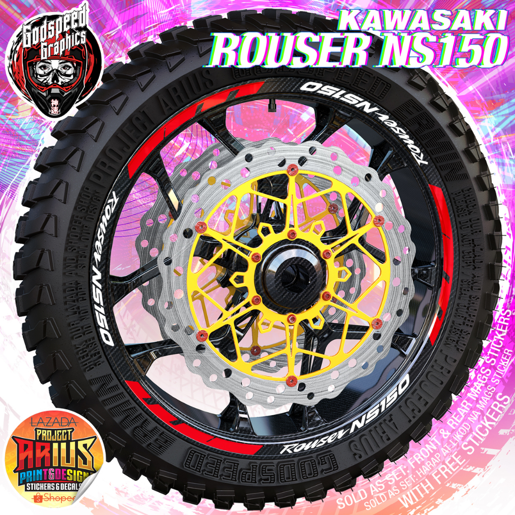 Mags Sticker for Kawasaki NS150 (Set: Harap at Likod 4 Sides) | Shopee ...