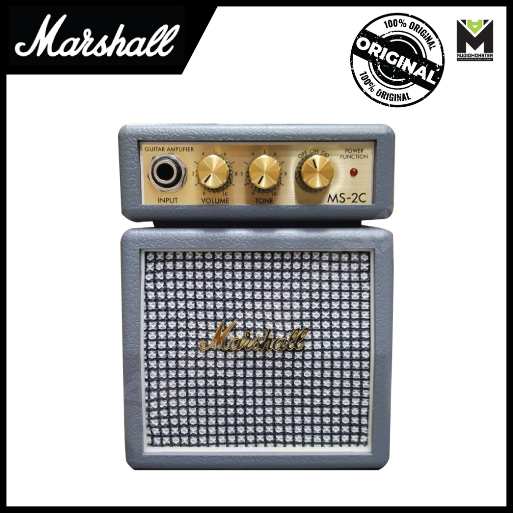 Original Marshall MS-2C Classic Micro Guitar Amplifier (Grey) | Shopee ...