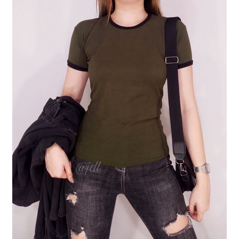 Plain Ringer Tees ( FIT UP to MEDIUM) | Shopee Philippines